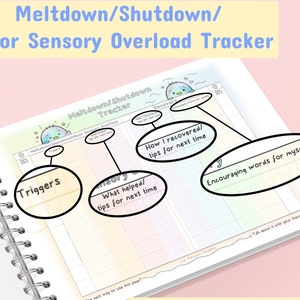 Meltdown Tracker, Printable Planner Insert, Adult Autistic Planner ...