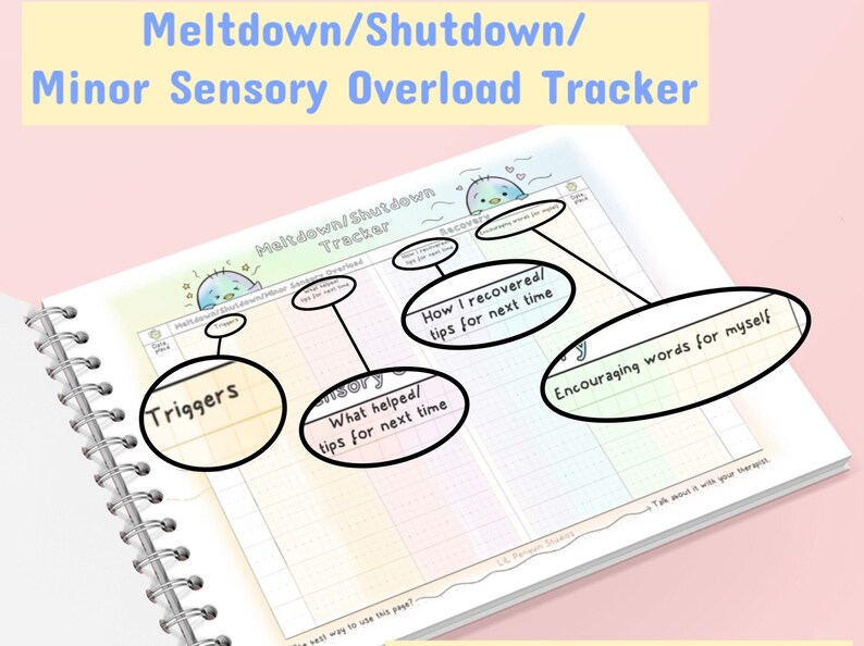 Meltdown Tracker, Printable Planner Insert, Adult Autistic Planner ...