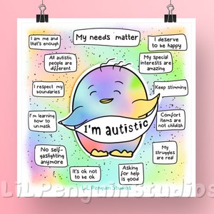 Autistic Affirmations DIGITAL Poster, Neurodiversity Printable Wall Art ...