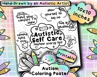 Autistic Reminders Colouring Sheet, Neurodivergent Anxiety Relief ...
