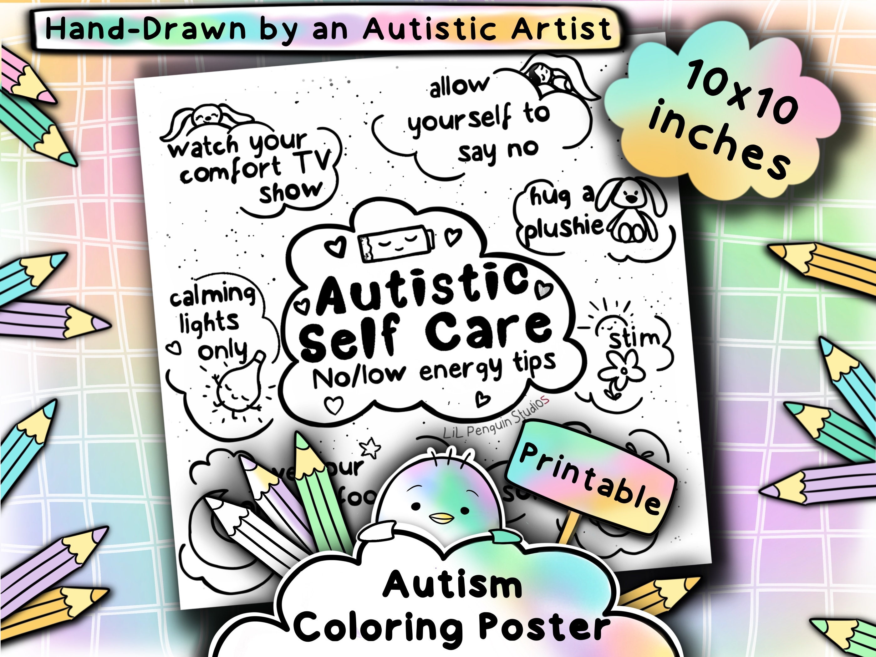 Autistic Reminders Colouring Sheet, Neurodivergent Anxiety Relief ...