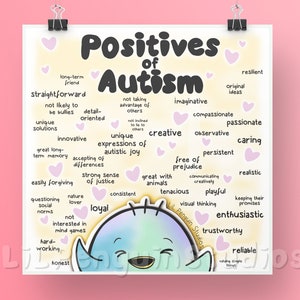 Positives of Autism Zine & Autism Poster, Autism Print, Neurodiversity ...