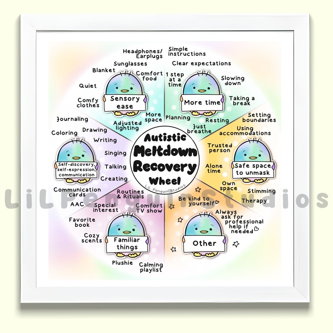Autistic Meltdown Recovery Chart, Autism Poster, Capybara Self-care ...