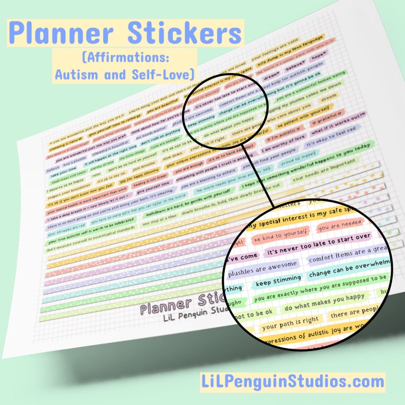 Autism Planner Stickers, Printable Autism Stickers, Autism Journal ...
