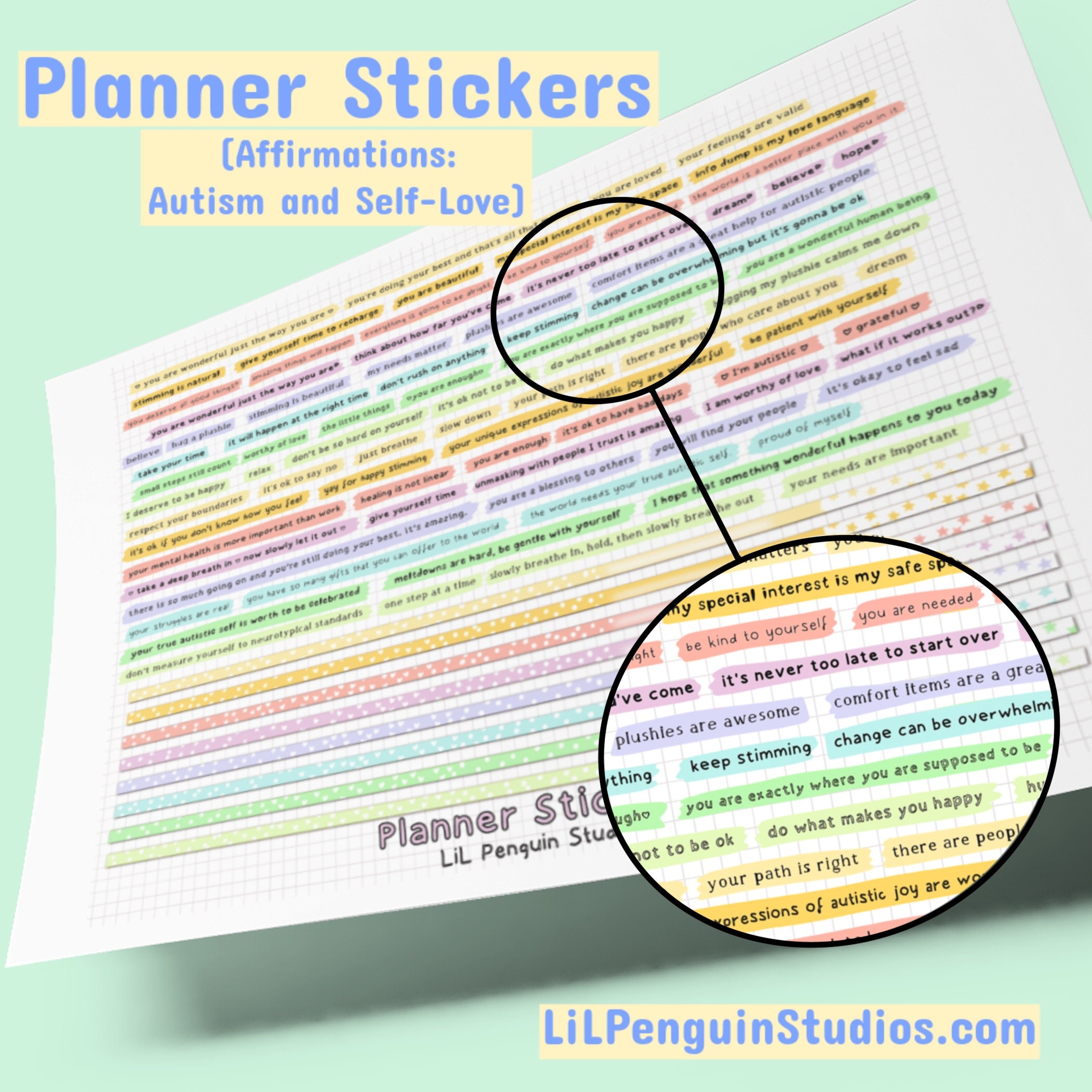 Autism Planner Stickers, Printable Autism Stickers, Autism Journal ...