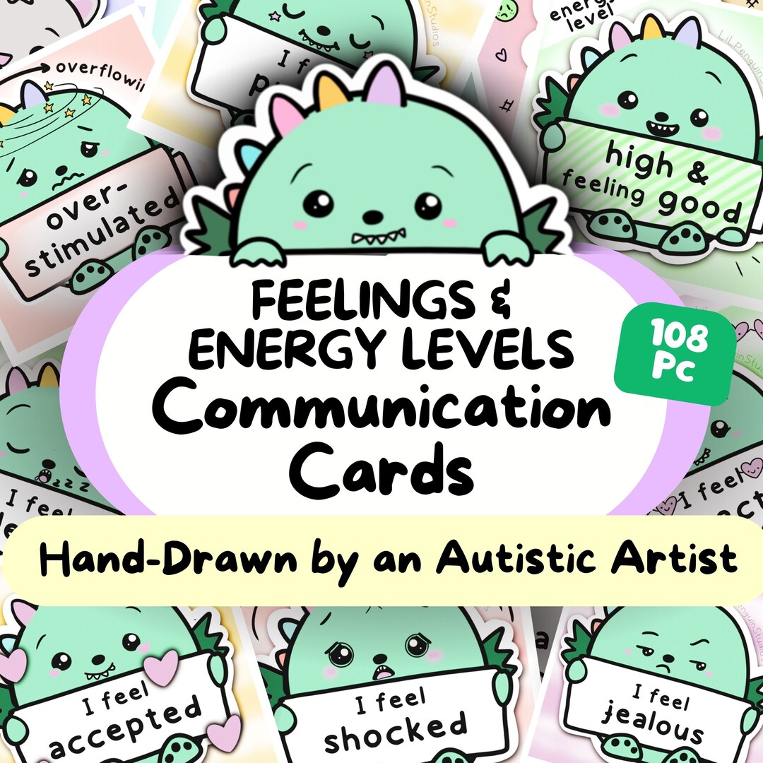 Autism FEELINGS Communication Cards, Neurodivergent Worksheet, Coping ...