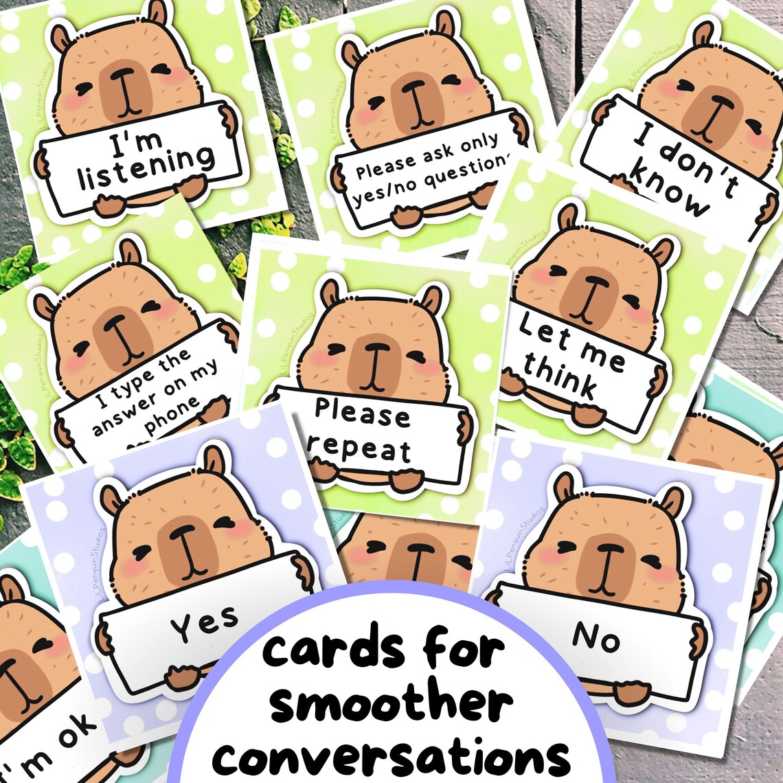 Capybara Hidden Disability Cards, Sunflower Lanyard Printable, Autism ...