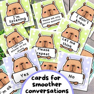 Capybara Hidden Disability Cards, Sunflower Lanyard Printable, Autism ...