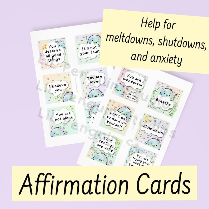 Autism Meltdown Affirmation Cards for Lanyard, Autistic Shutdown ...