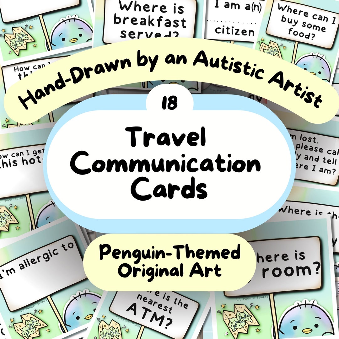 Adult Communication Cards for Traveling, Nonverbal Autism Travel Cards ...