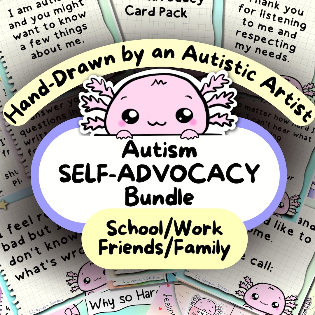 Axolotl Autism Self-advocacy Communication Cards, Neurodivergent ...