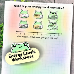 Frog Emotions Wheel and Energy Levels Kit, Therapy Worksheet ...
