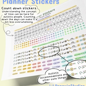 Printable Autism Planner & Stickers, Undated ADHD Planner ...