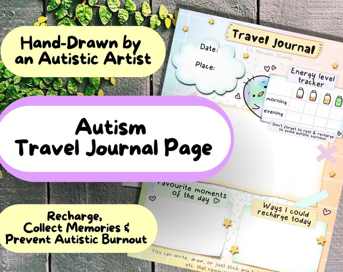 Autism Journal for Traveling, Autism Travel Journal Spread, Autism Planner Vacation Diary, Kid's ...
