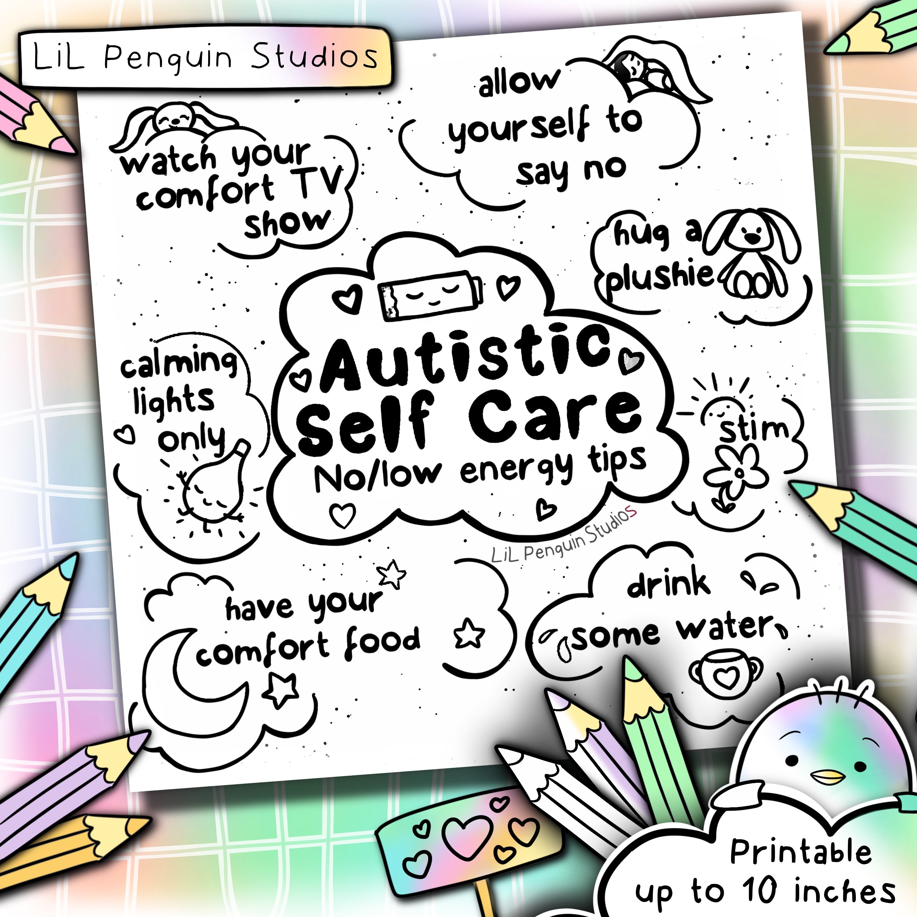 Autistic Reminders Colouring Sheet, Neurodivergent Anxiety Relief ...