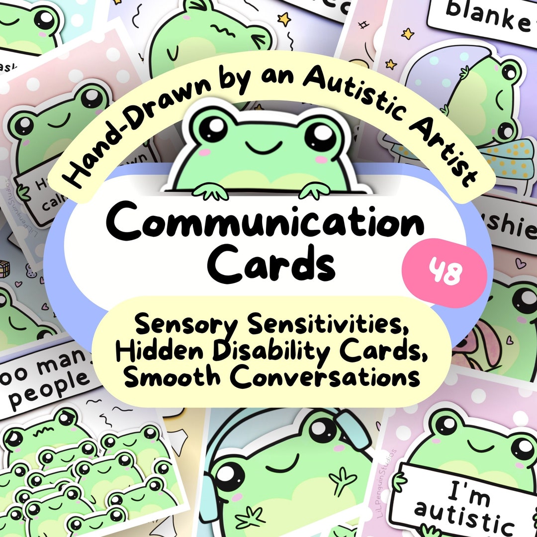 Frog-design Adult Communication Cards for School/ Work/ Home, Autistic ...