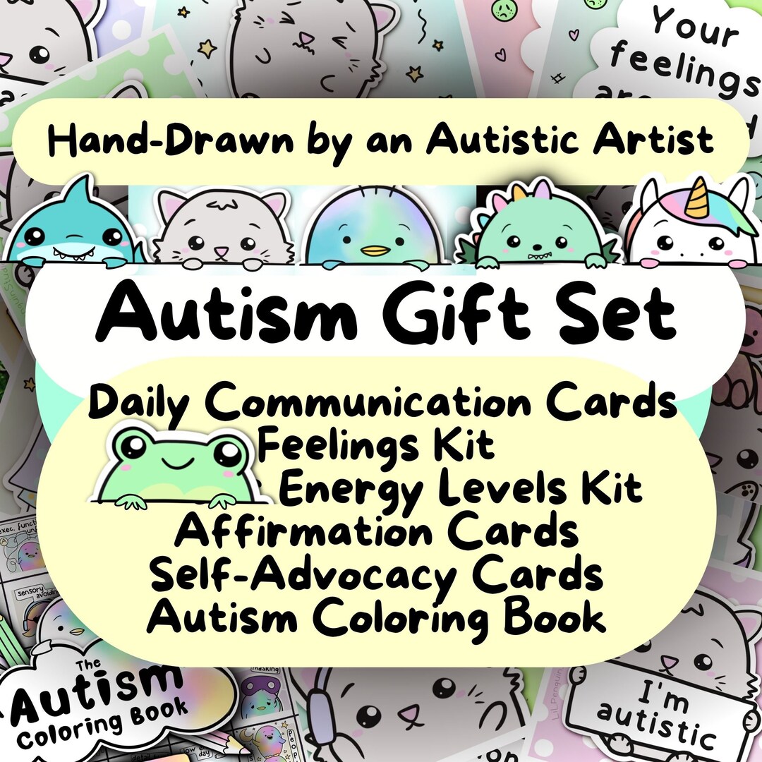 Autism Gift, Dino Communication Card, Frog Energy Levels, Shark ...