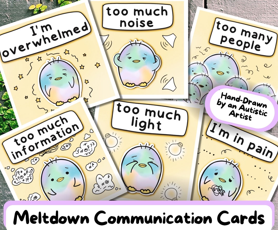 Meltdown Communication Cards, Neurodivergent Digital Download, Autistic ...