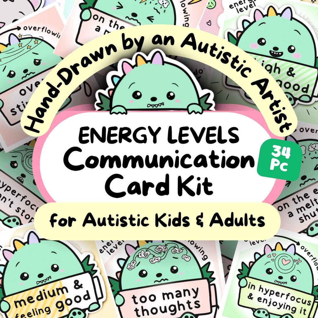 Dino Autism ENERGY LEVELS Communication Cards, Alexithymia, Feelings ...