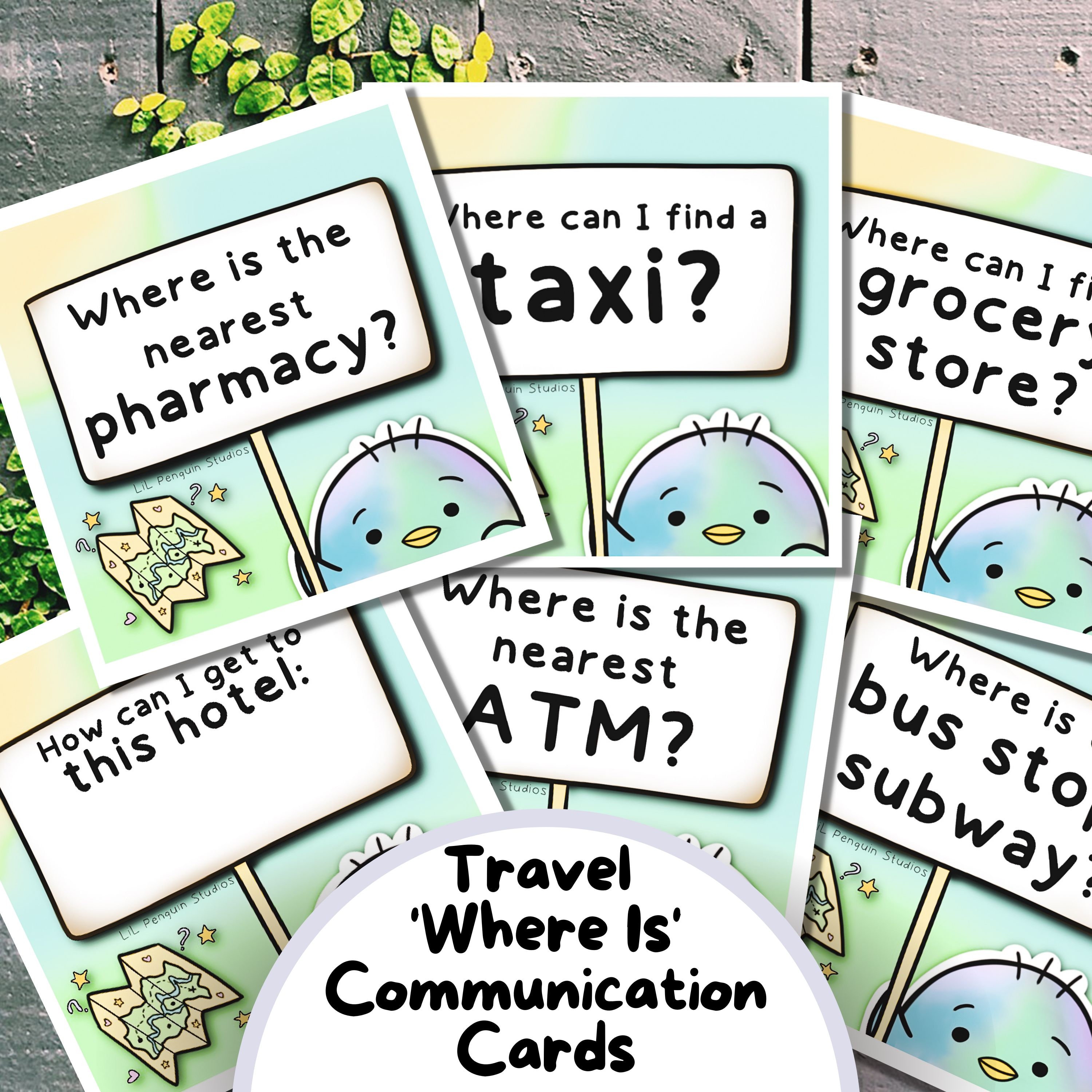 Adult Communication Cards for Traveling, Nonverbal Autism Travel Cards ...