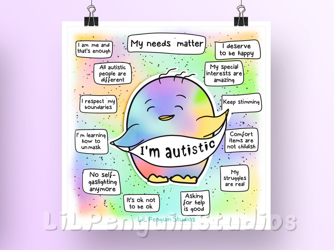 Autistic Affirmations DIGITAL Poster, Neurodiversity Printable Wall Art ...