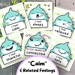 Shark Autism Mood Cards, Printable Communication Cards, Autism Lanyard ...