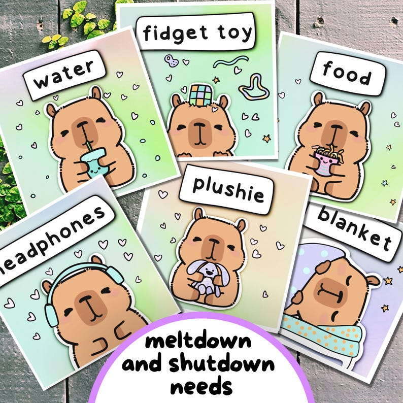 Capybara Communication Cards, Autism ADHD Sensory Aid (printable) - Etsy