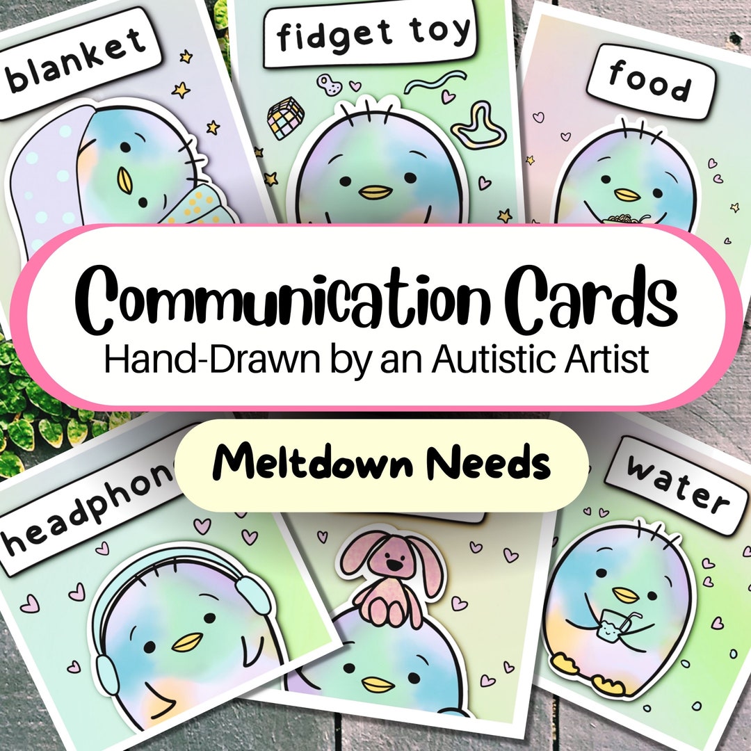 6+6 Hand-drawn Communication Cards, Autistic Meltdown/ Shutdown Needs ...