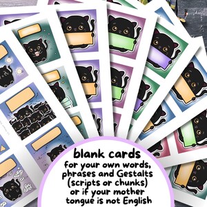 Black Cat Communication Cards & Affirmations, Non Verbal Autism Kit ...