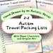 Autism Travel Checklist, Travel Packing List, Autistic Accommodations ...