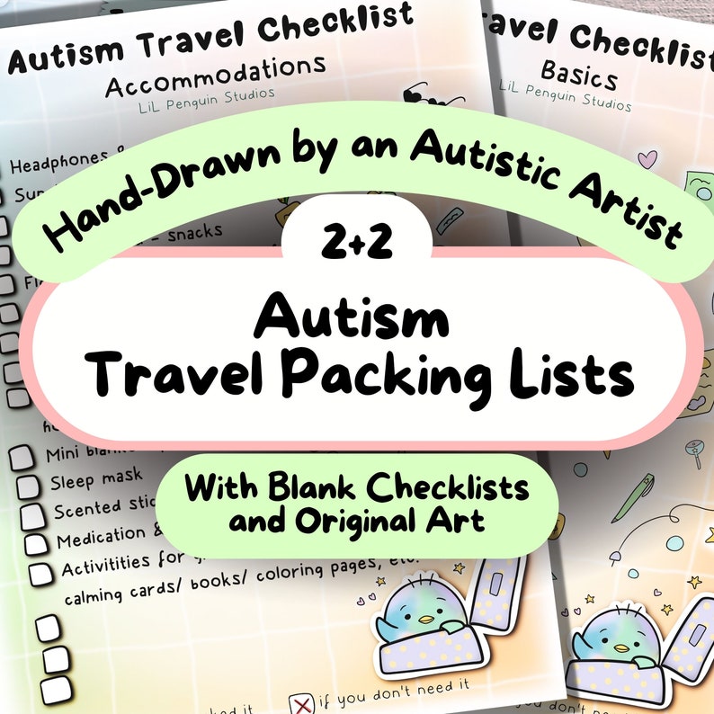 4-pc Autism Travel Packing List, Autistic Accommodations Travel ...