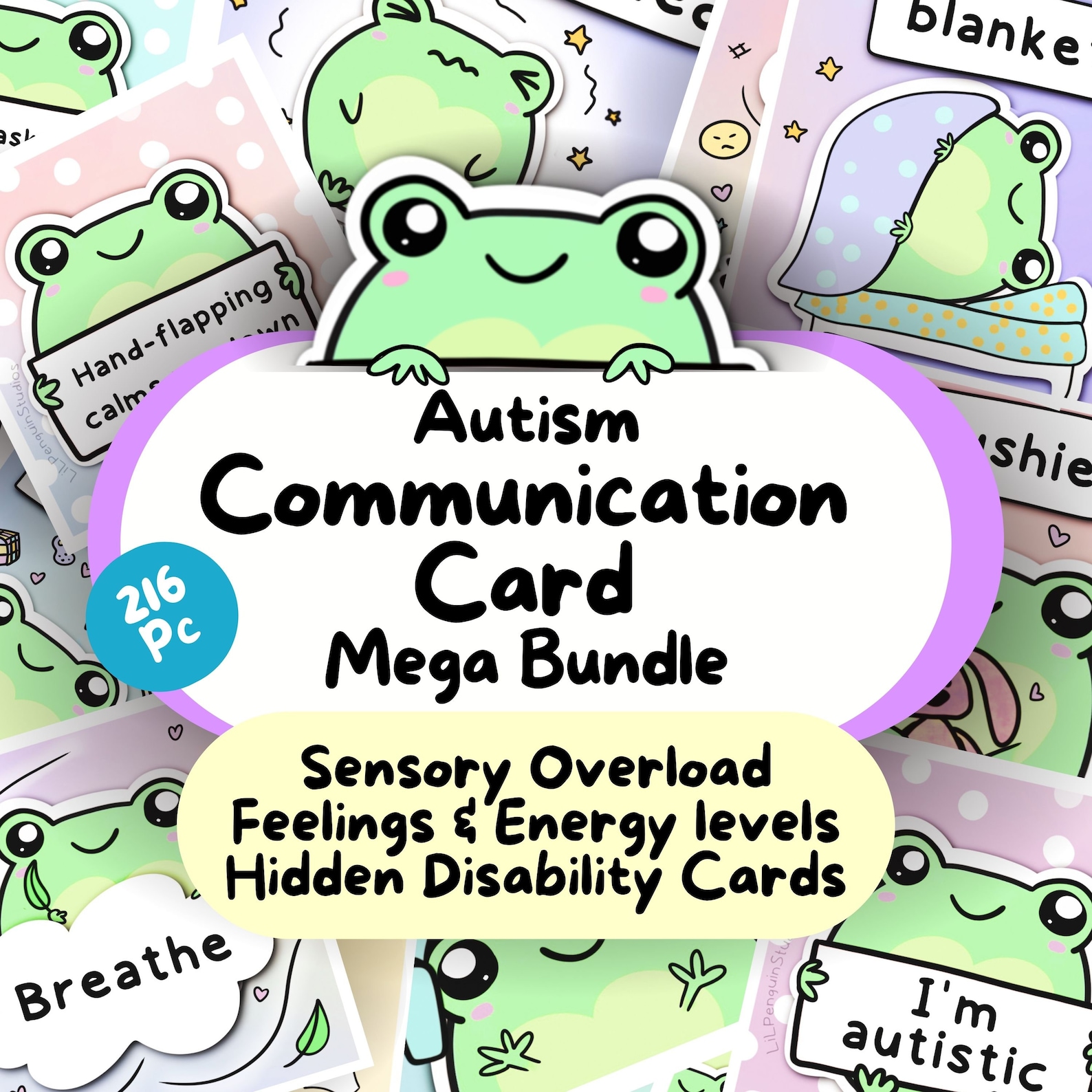 Autism Frog Lover Bundle: Communication Cards, Feelings Flashcards ...