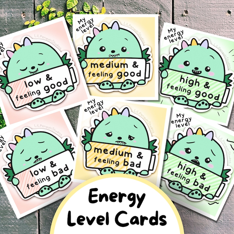 Dino Autism ENERGY LEVELS Communication Cards, Alexithymia, Feelings ...