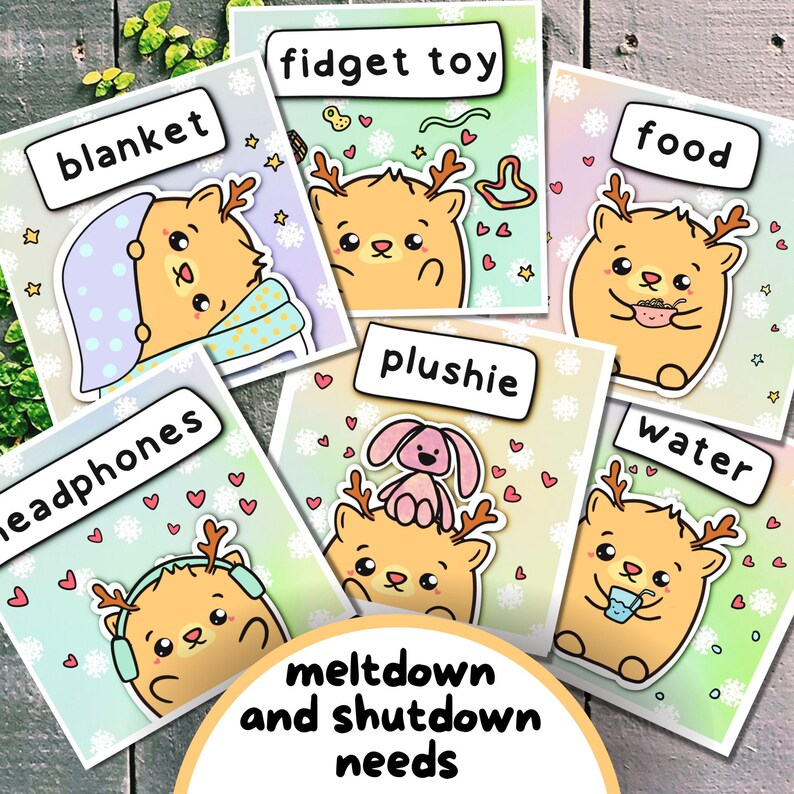 Reindeer Autism Affirmation Communication Cards, Lanyard Kit (printable ...