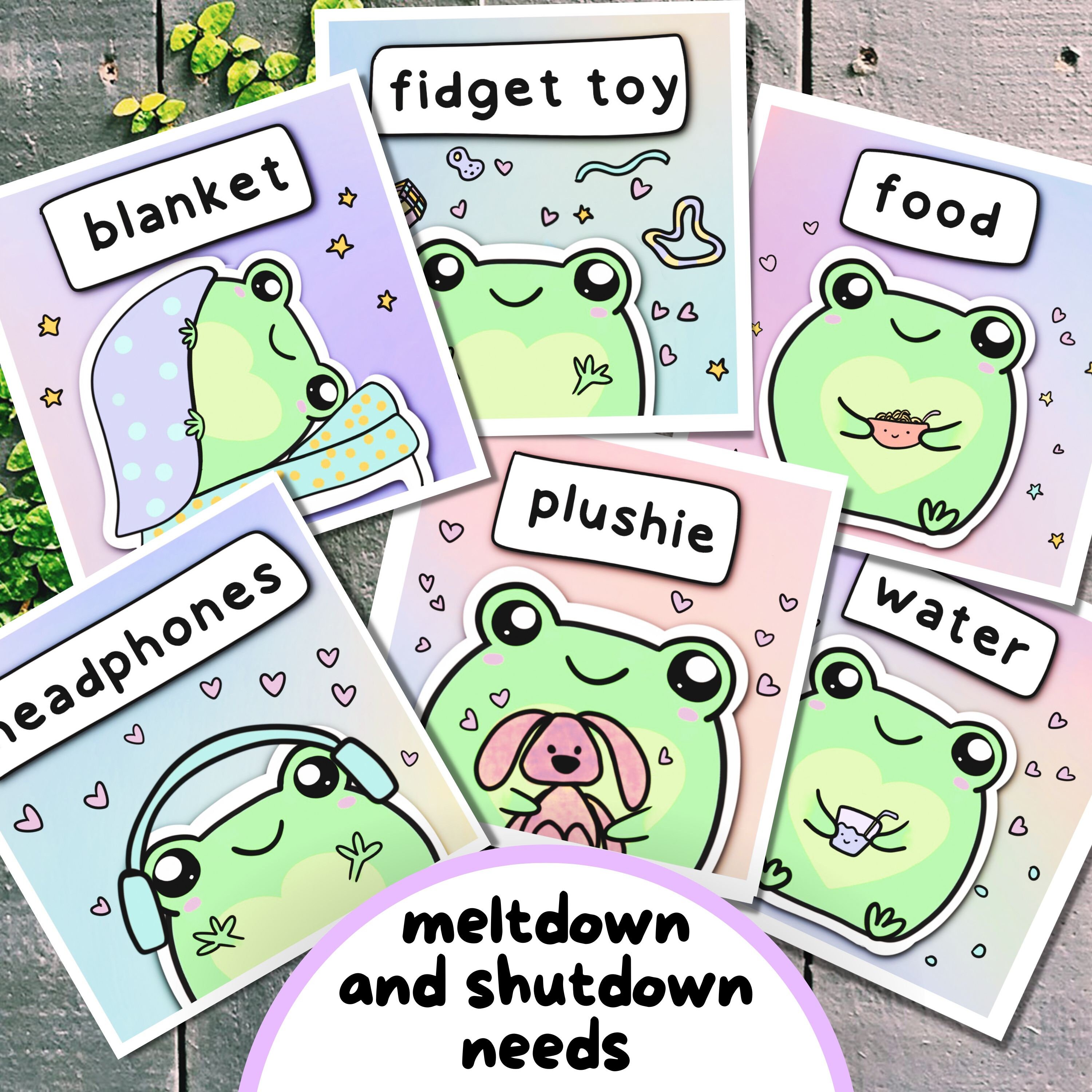 Frog Communication Cards, Cute Adult Autism Visual, Autistic Child ...