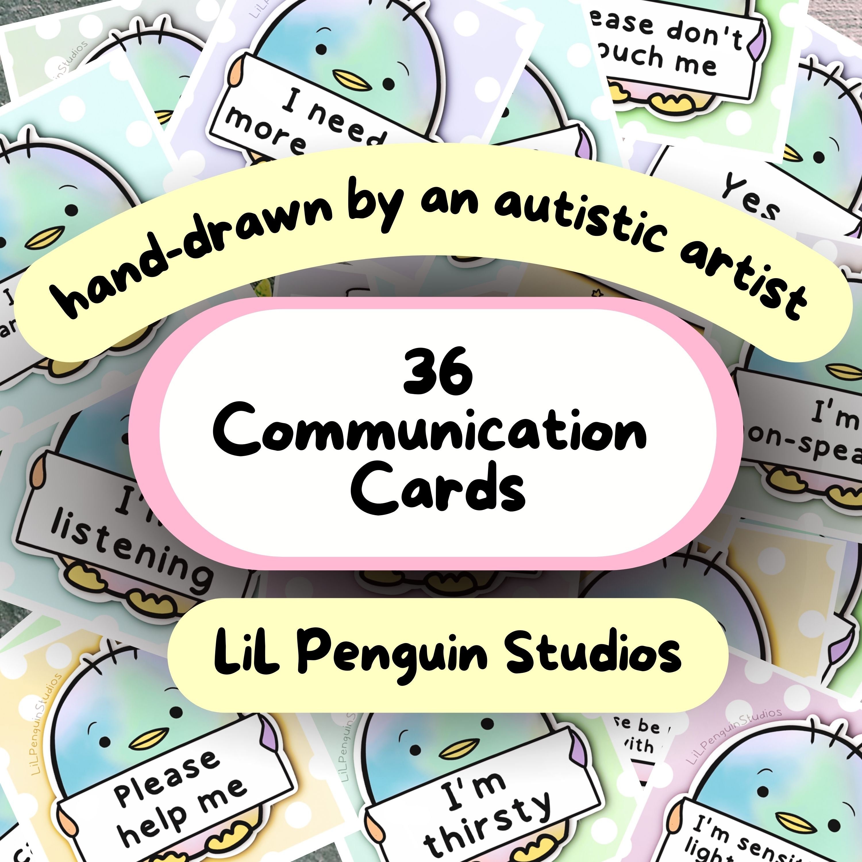 36-pc Autistic Communication Cards, Nonverbal Communication, Autism ...