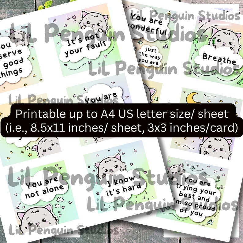 Cat-themed Autism Affirmation Cards for Meltdowns, Shutdowns & Anxiety ...