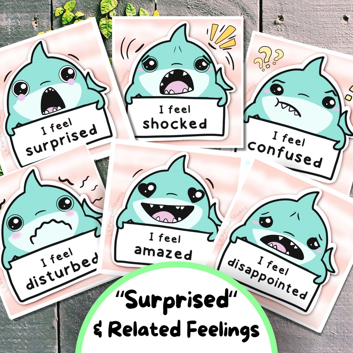 Shark Communication Cards: Autistic Adult Emotions Flashcards, Feelings ...