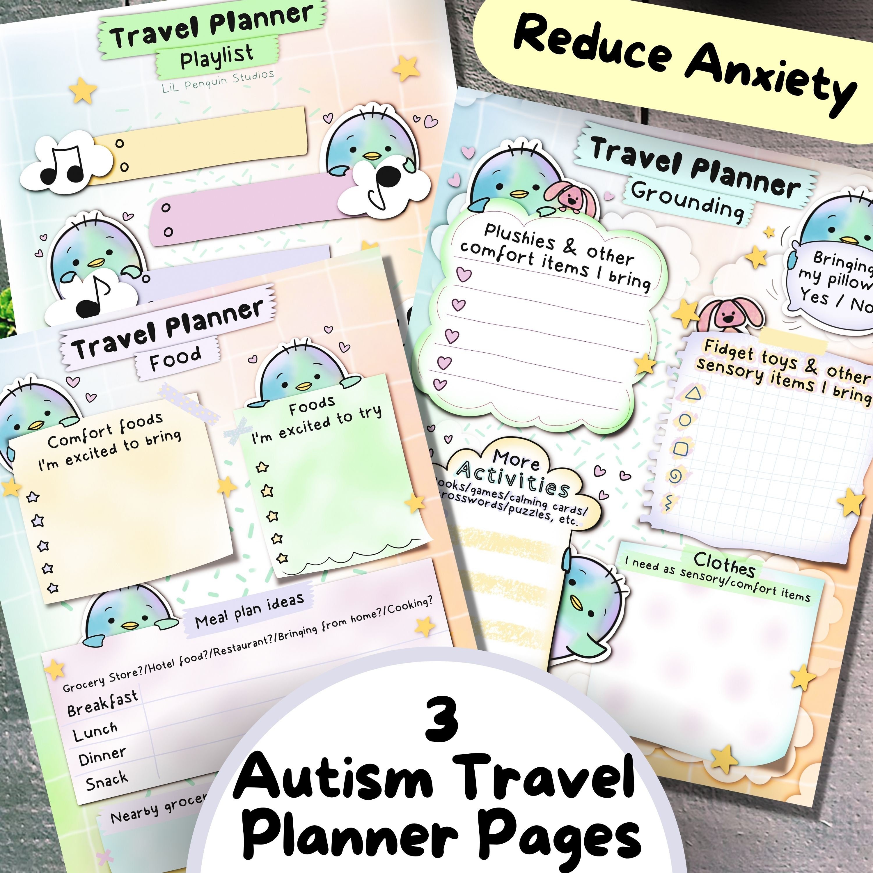 3-pc Neurodivergent Planner for Traveling, Autism Planner, Autism ...