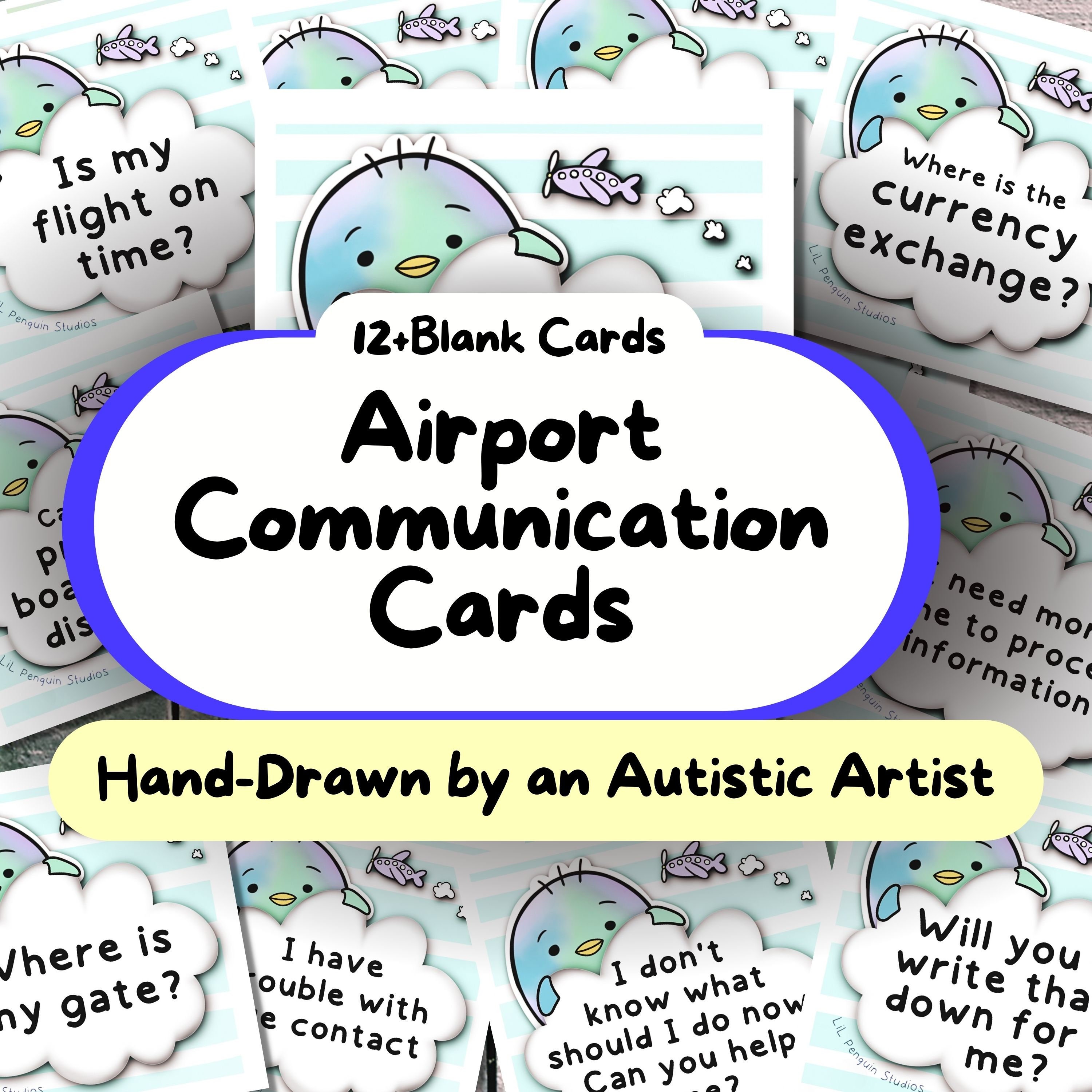 Airport Communication Cards, Adult Communication Cards for Selective ...