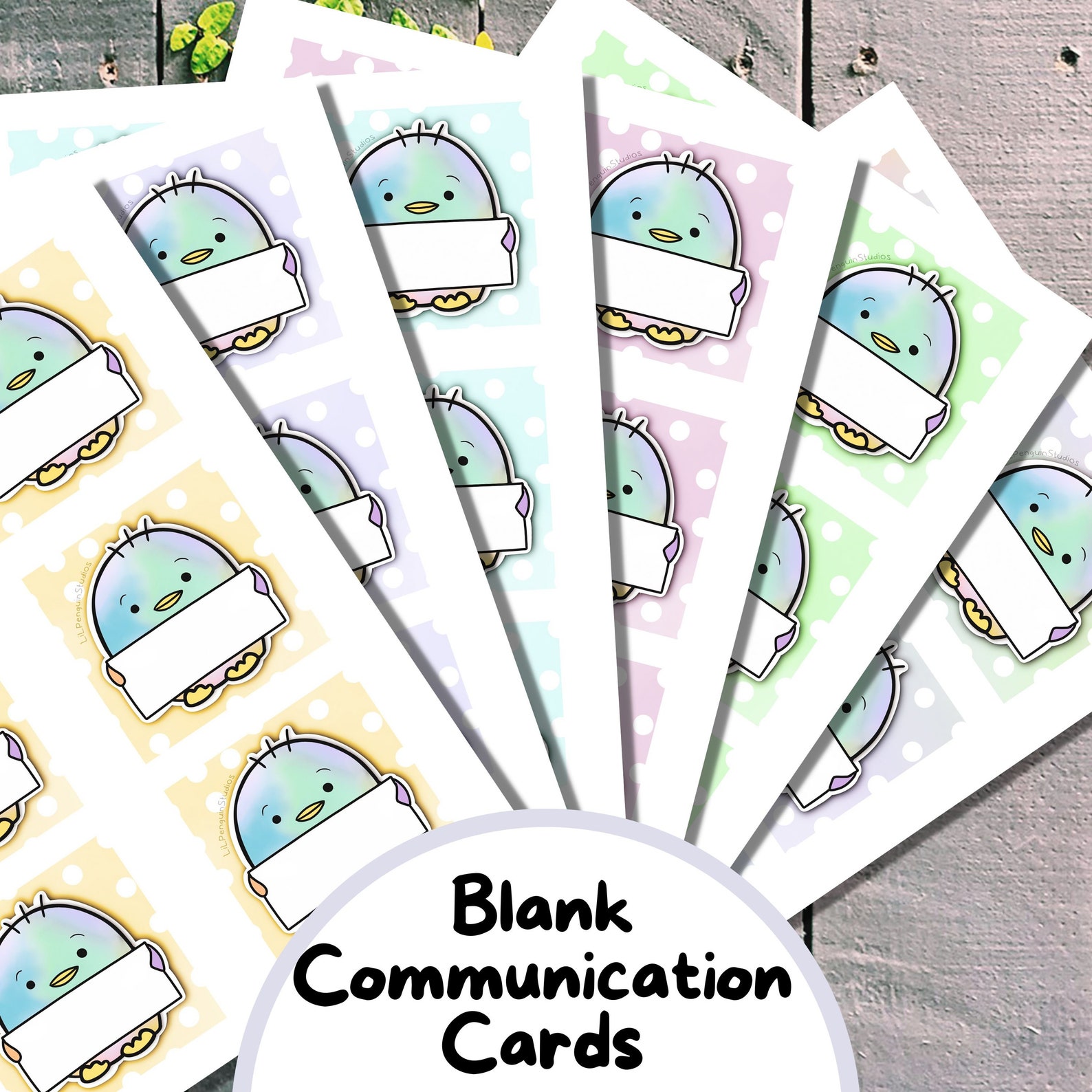 Communication Cards, Digital Penguin Themed Nonverbal Card, Cute Adult ...