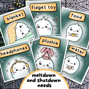 Ghost Adult Communication Cards, Halloween-themed Autism Non Verbal ...