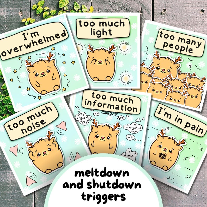 Reindeer Autism Affirmation Communication Cards, Lanyard Kit (printable ...