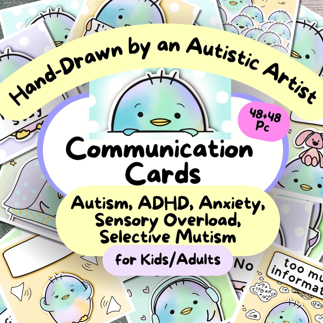 Penguin Communication Cards, Autism Alert Card, Neurodivergent ...