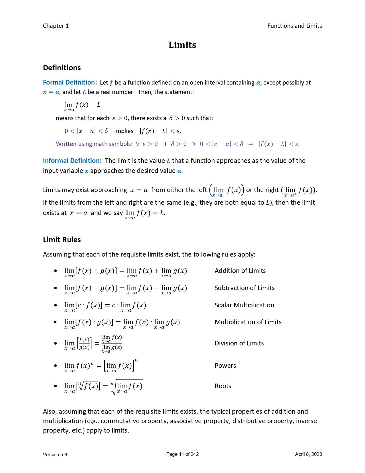 Calculus Handbook - Math Handbook of Formulas, Processes and Tricks ...