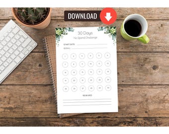 30 Day Saving Challenge Printable | Budget Tracker PDF | Money Saving ...