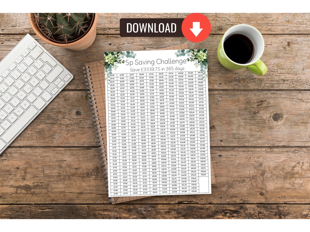 5p Saving Challenge, 5p Saving Challenge, Learn to Save, Savings Plan ...