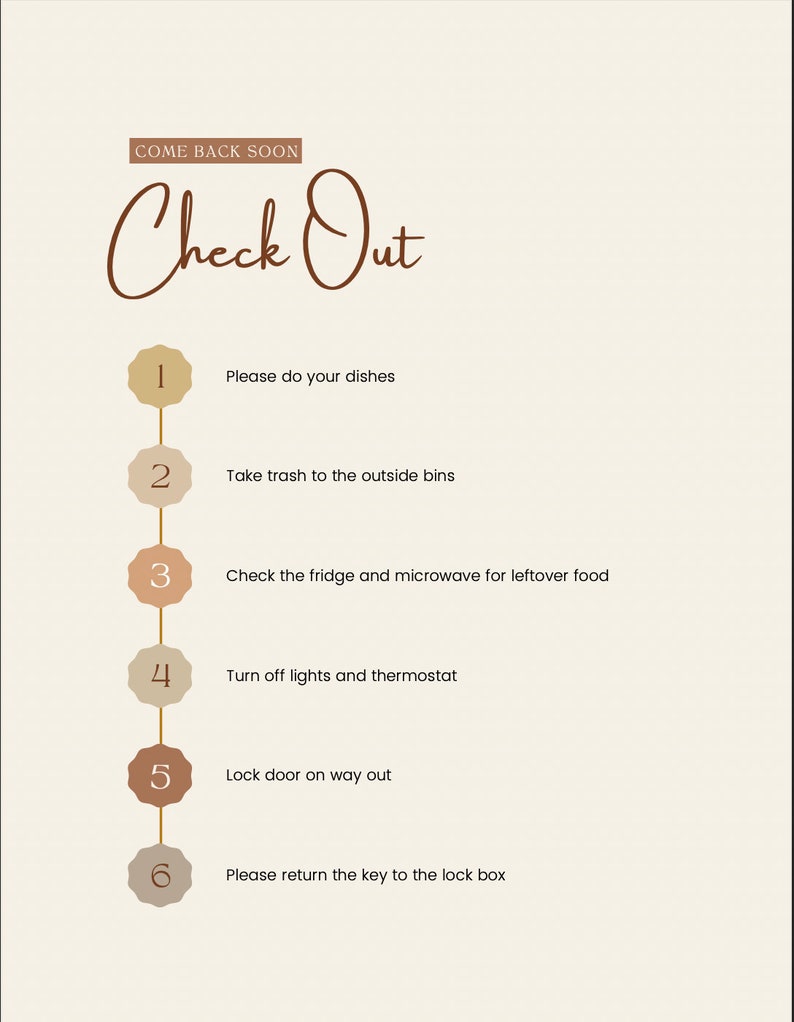 Airbnb Printable Pdf Check Out Rules for Framing VRBO STR Bed - Etsy