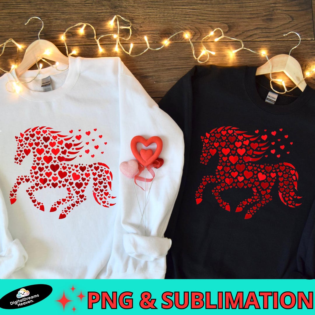 Love Made of Red Horse Shapes PNG, Valentine’s Day Horse Lover Design ...