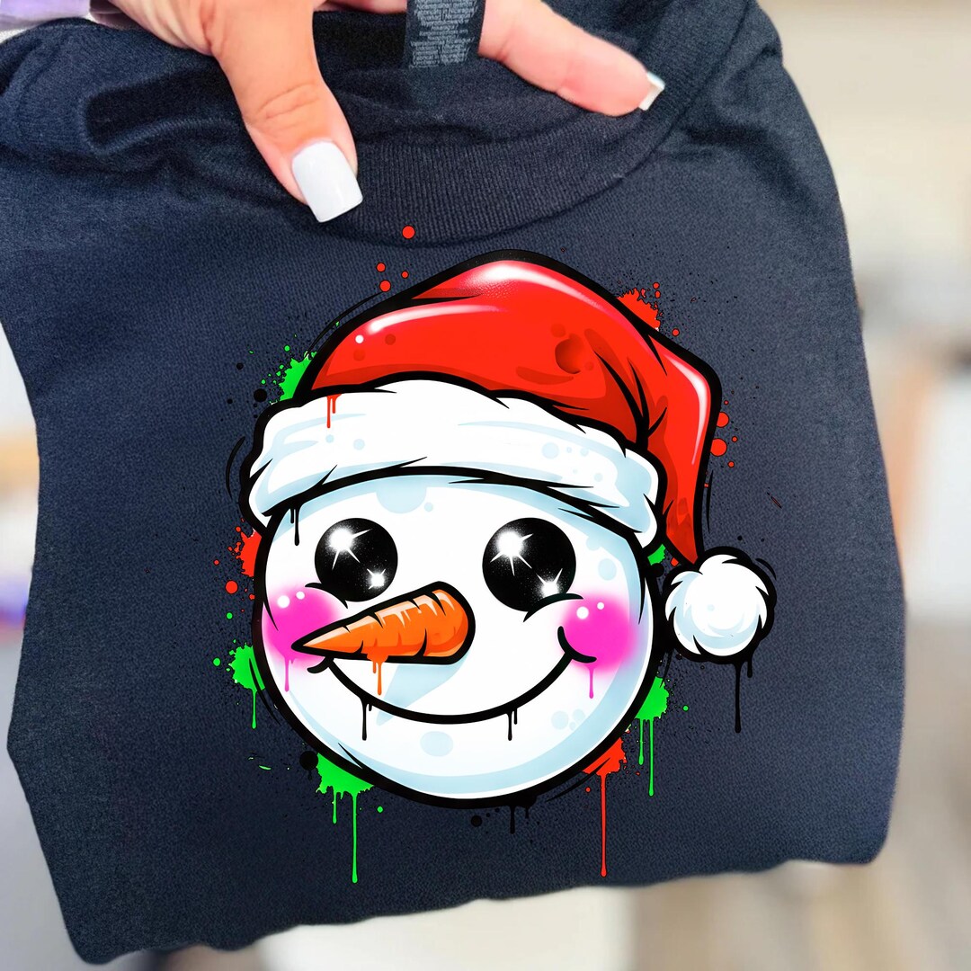 Cute Snowman Face PNG Sublimation, Adorable Christmas Snowman PNG ...